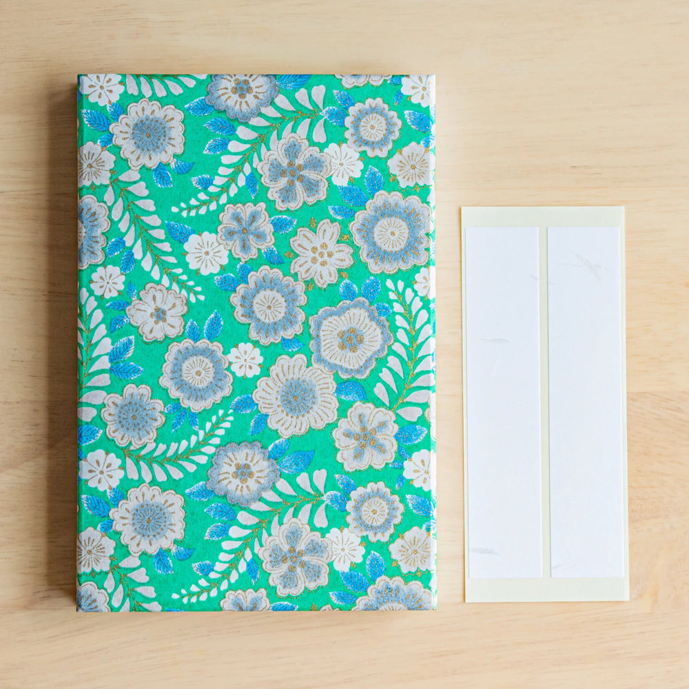 Emerald Green Washi Goshuincho Stamp Book - Japanese Stationery Store