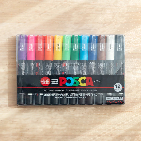 POSCA Markers Set (Extra Fine Tip, 12 Colors) | Komorebi Stationery