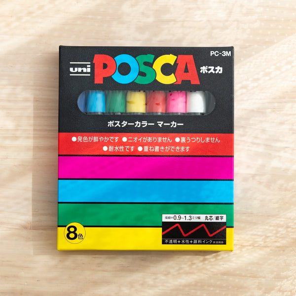 POSCA Markers Set (Fine Bullet Tip, 8 Colors) | Komorebi Stationery