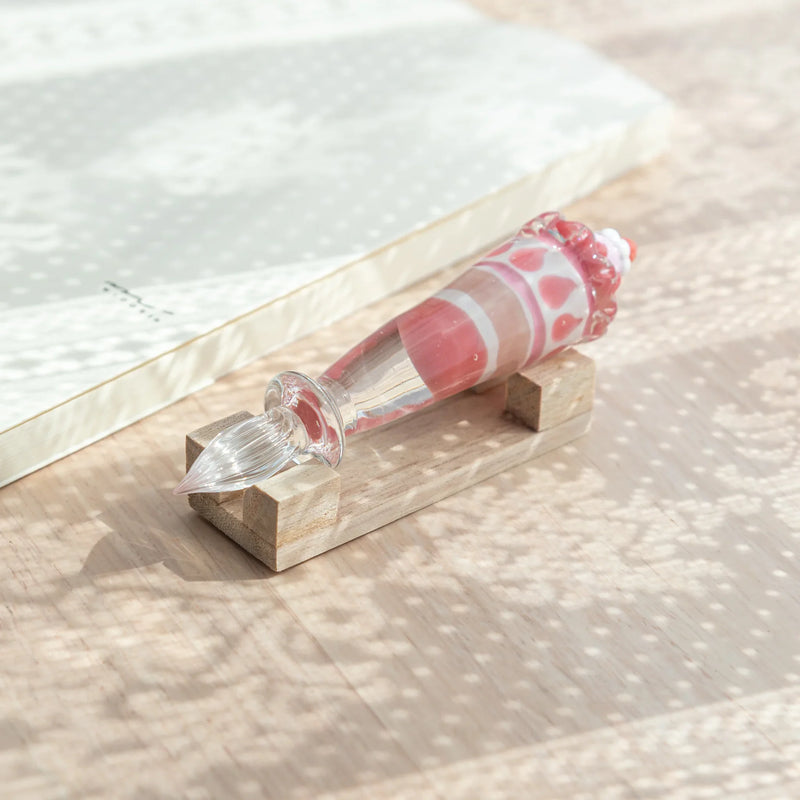 Strawberry Parfait Japanese Glass Dip Pen | Komorebi Stationery