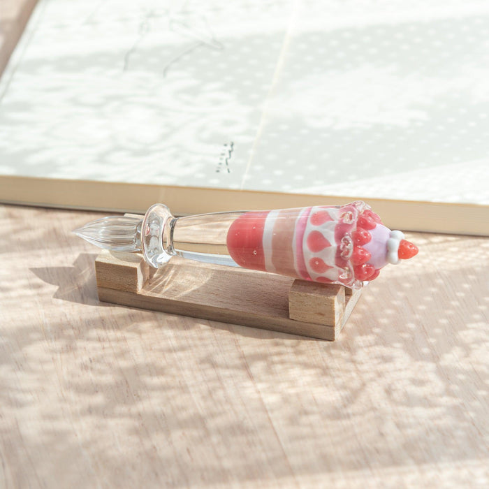 Strawberry Parfait Japanese Glass Dip Pen | Komorebi Stationery
