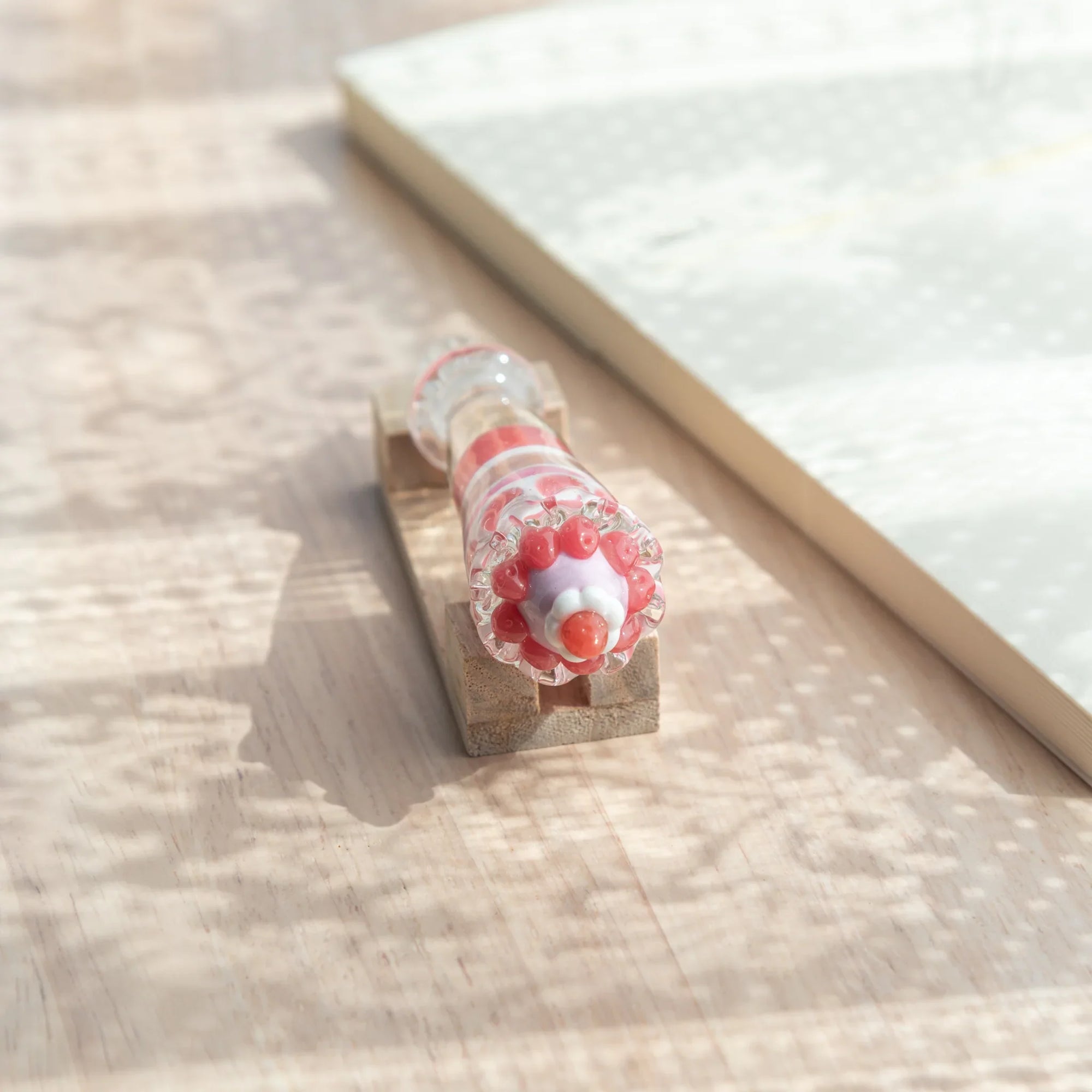 Strawberry Parfait Japanese Glass Dip Pen | Komorebi Stationery