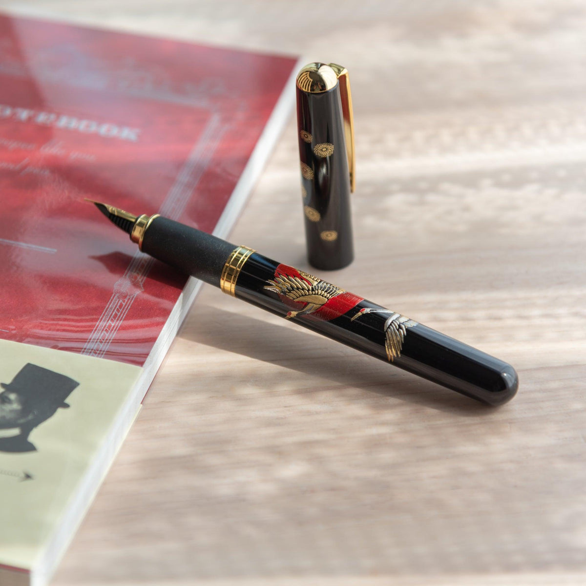 Sunrise Cranes Yamanaka Japanese Fountain Pen - Japanese Stationery