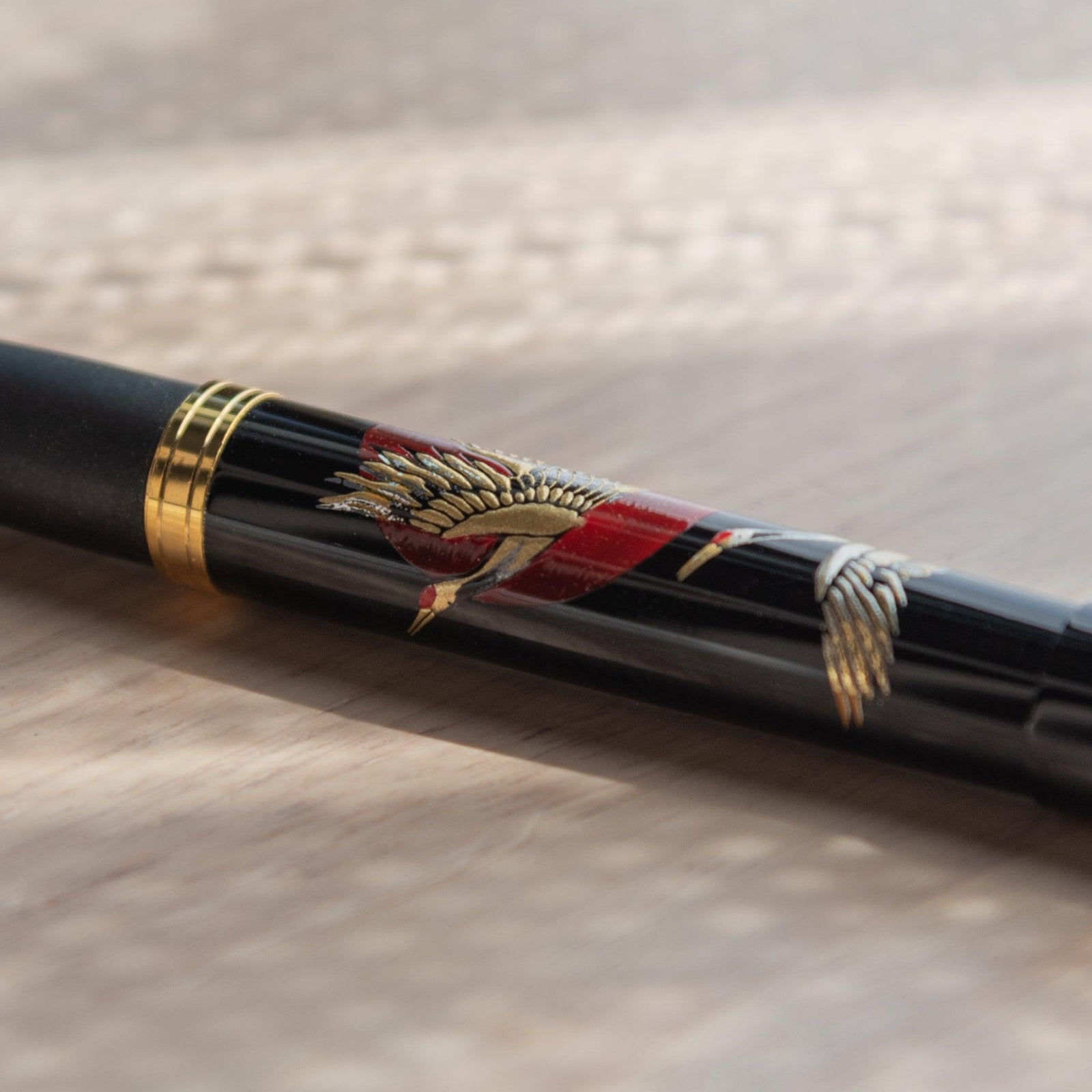 Sunrise Cranes Yamanaka Japanese Fountain Pen - Japanese Stationery