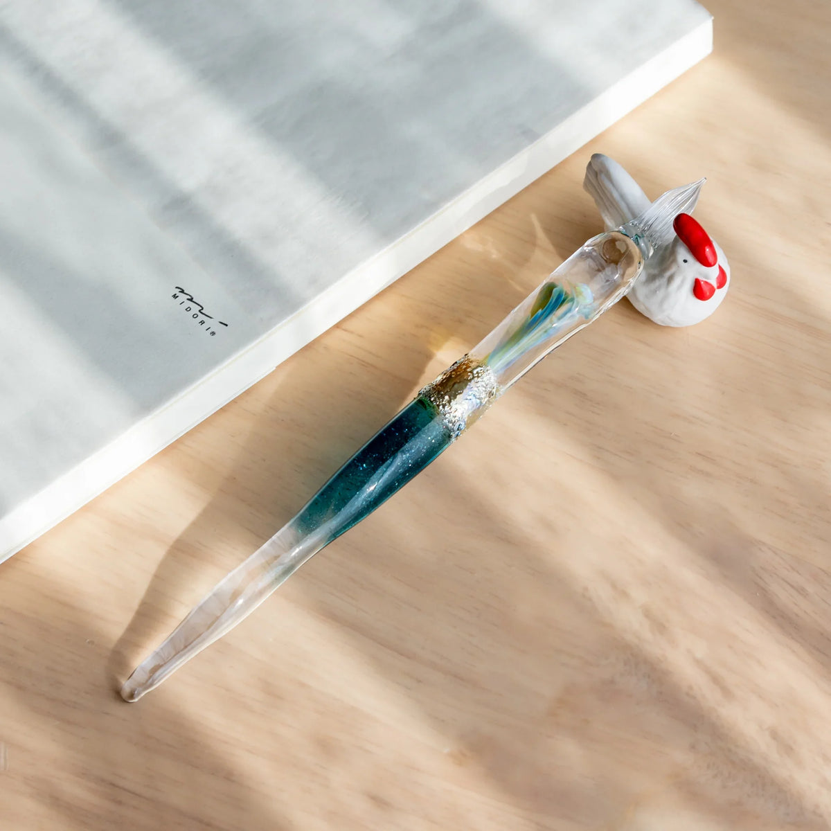Tsukuyomi Blue Japanese Glass Dip Pen - Japanese Stationery
