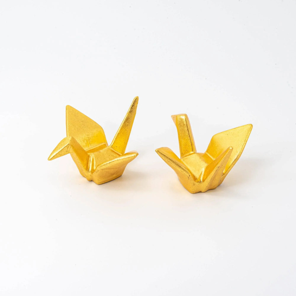 Auspicious Gold Leaf Crane Pen Rests - Hakuichi - Japanese Stationery Store