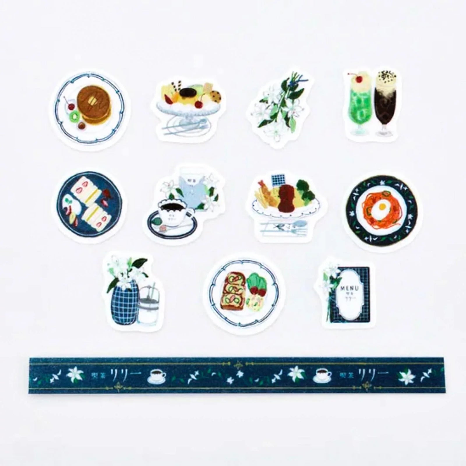 Cafe Lily Washi Sticker Roll and Tape Set - Bande - Japanese Stationery ...