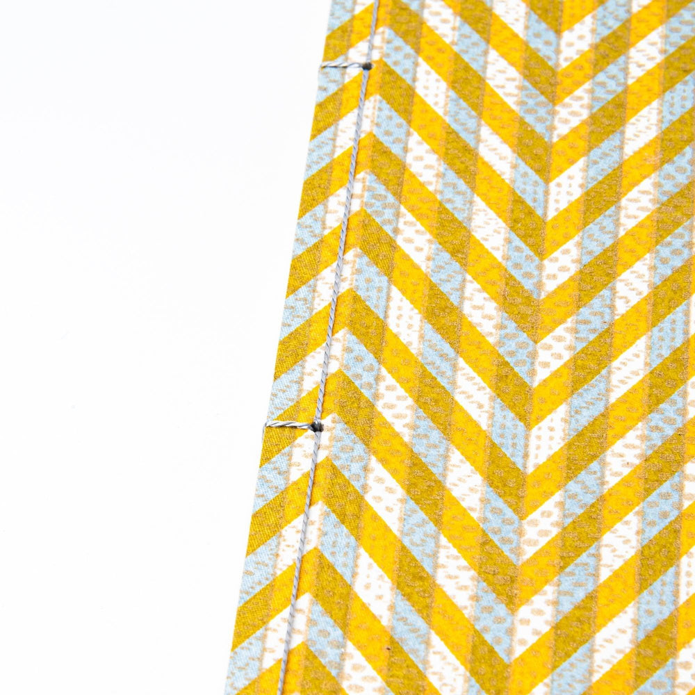 Yellow Chevron Yuzen Washi Japanese Binding Notebook | B5- Japanese ...