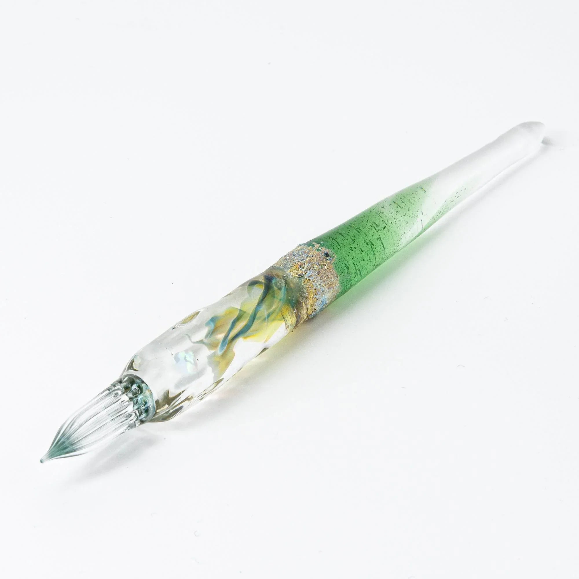 Tsukuyomi Green Glass Dip Pen - SOURIRE - Komorebi Stationery